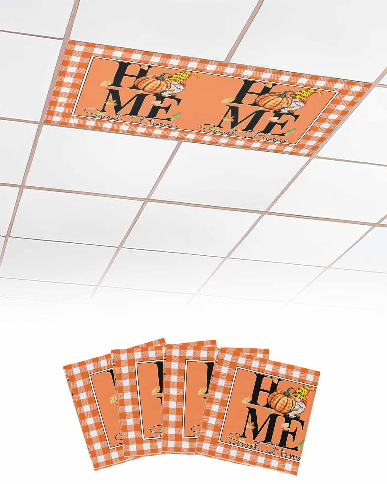 Fluorescent Light Covers for Ceiling Lights 4 Pack, Orange Fall ...