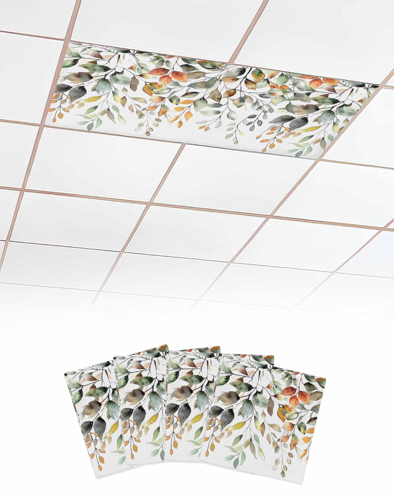 Fluorescent Light Covers for Ceiling Lights 4 Pack, Orange Green ...