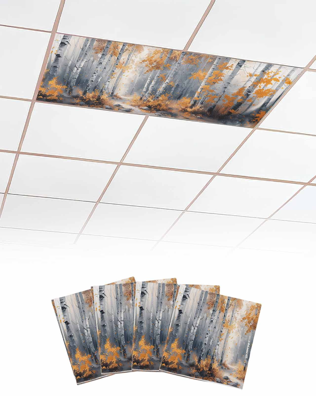 Fluorescent Light Covers for Ceiling Lights 4 Pack, Orange Navy Blue ...