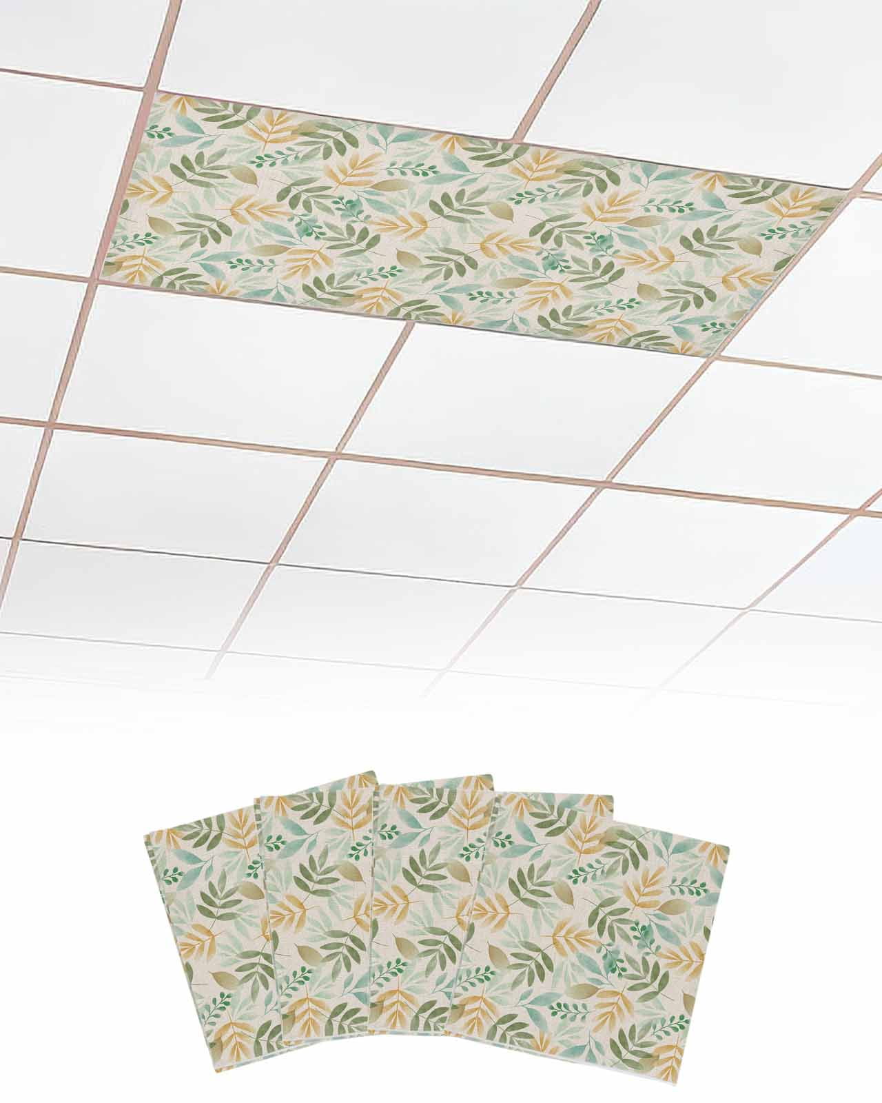 Fluorescent Light Covers for Ceiling Lights 4 Pack, Orange Sage Green ...