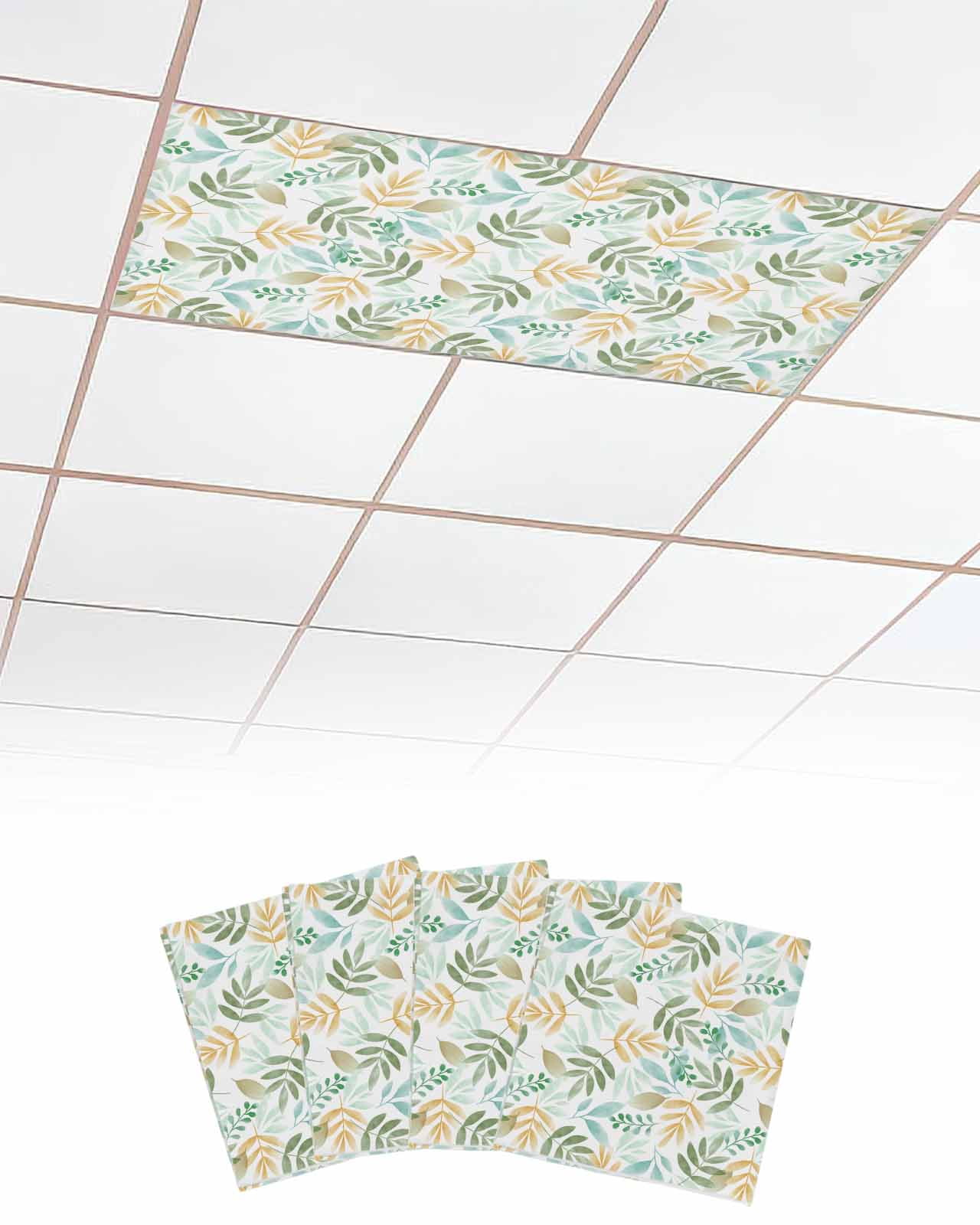 Fluorescent Light Covers for Ceiling Lights 4 Pack, Orange Sage Green ...