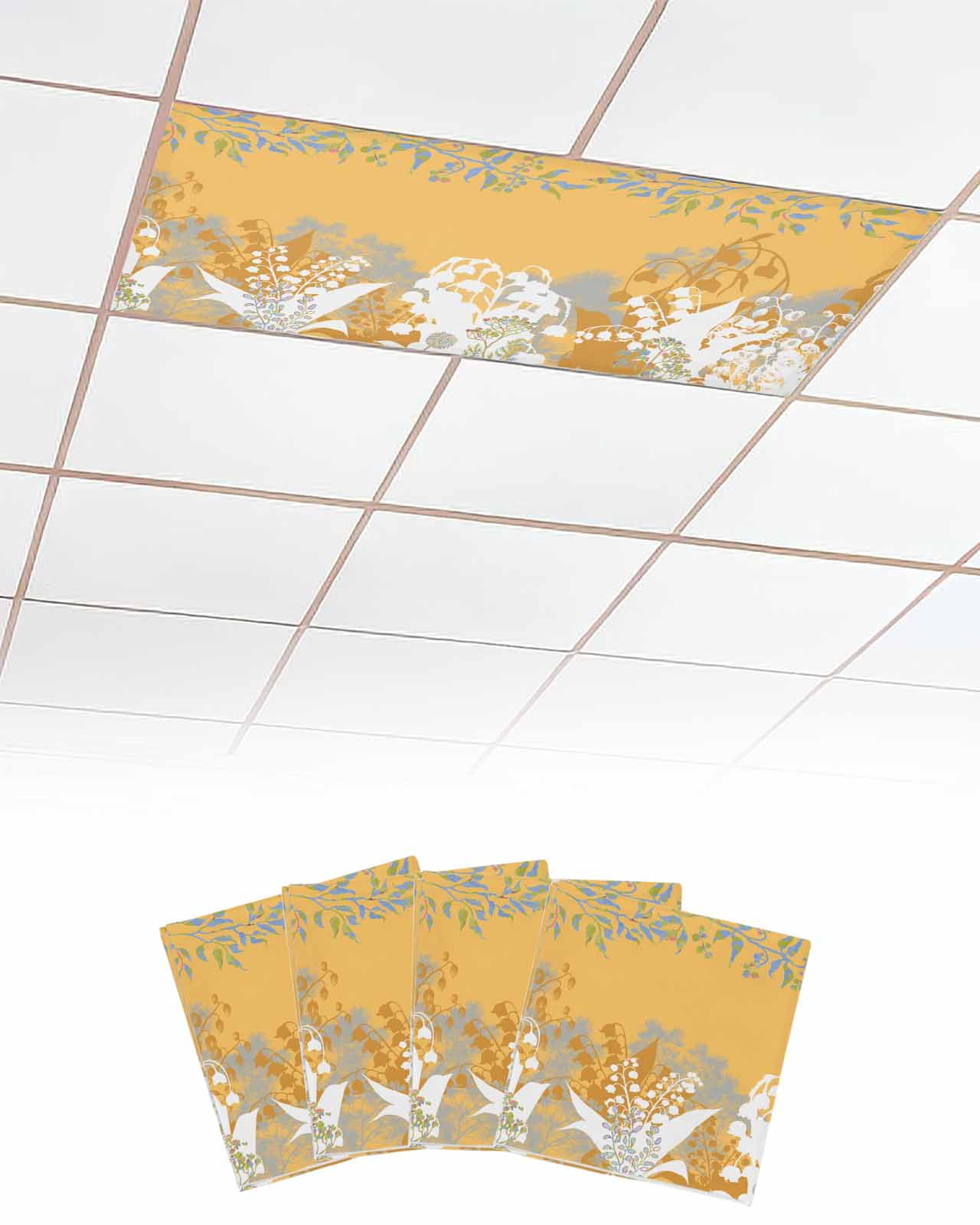 Fluorescent Light Covers for Ceiling Lights 4 Pack, Orange Spring ...