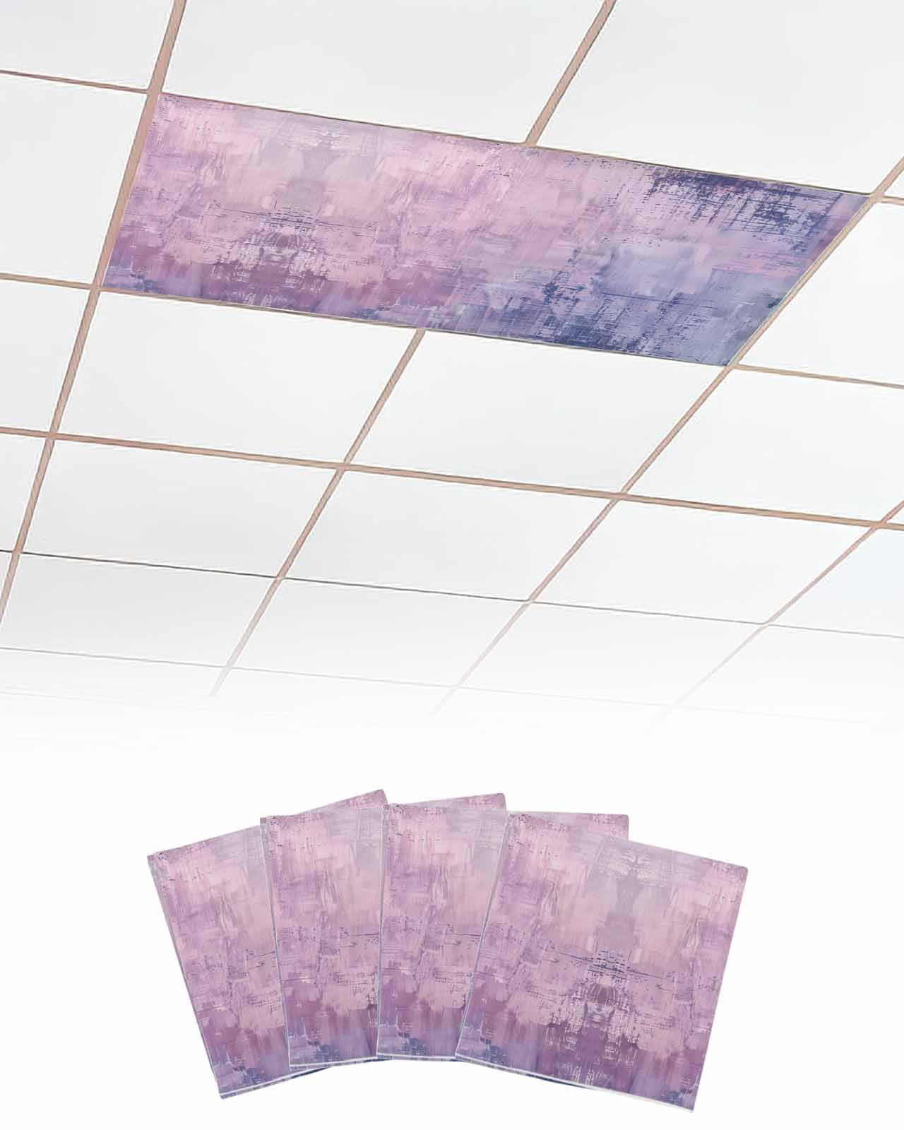 Fluorescent Light Covers for Ceiling Lights 4 Pack, Pink Purple ...