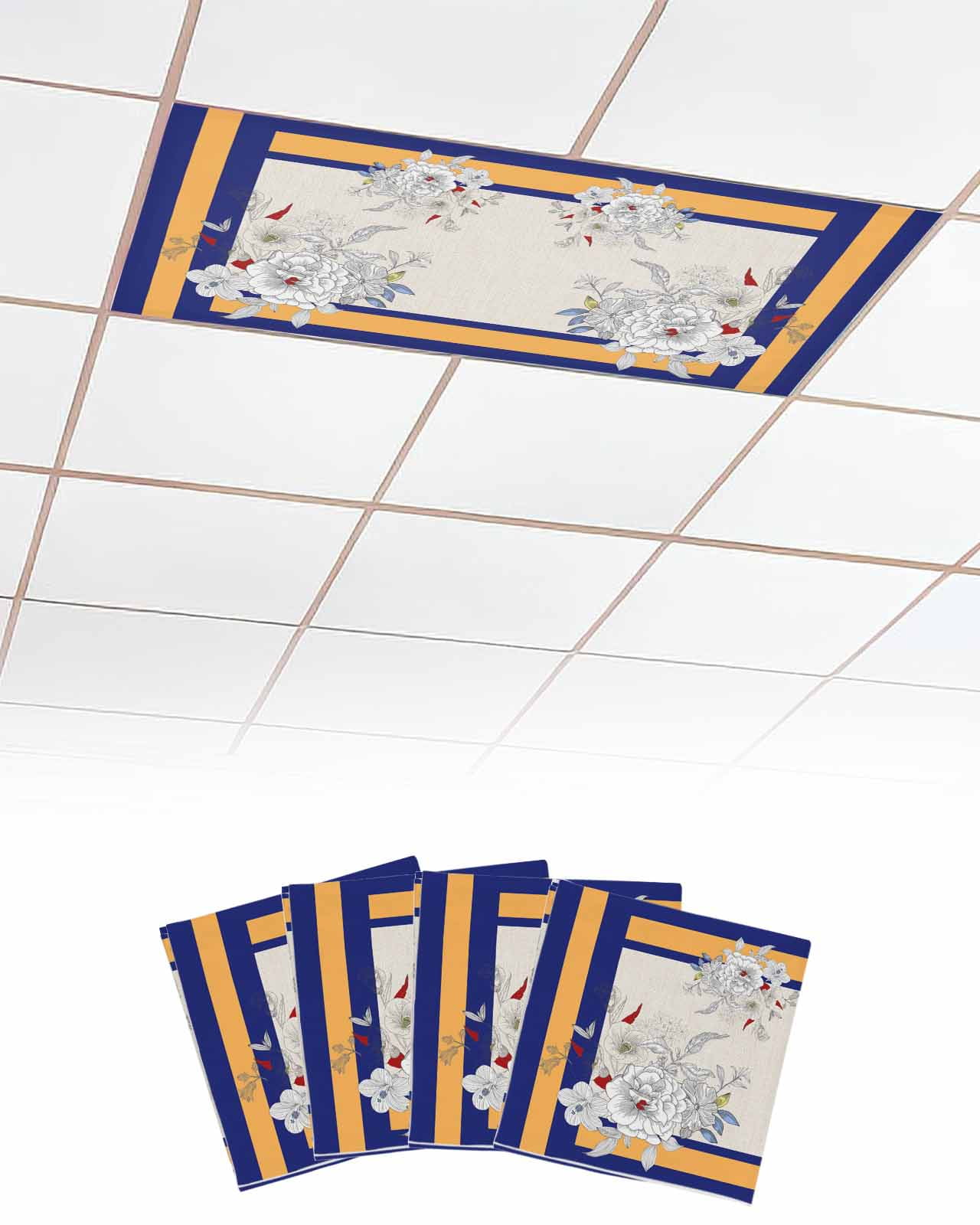 Fluorescent Light Covers for Ceiling Lights 4 Pack, Spring Floral ...