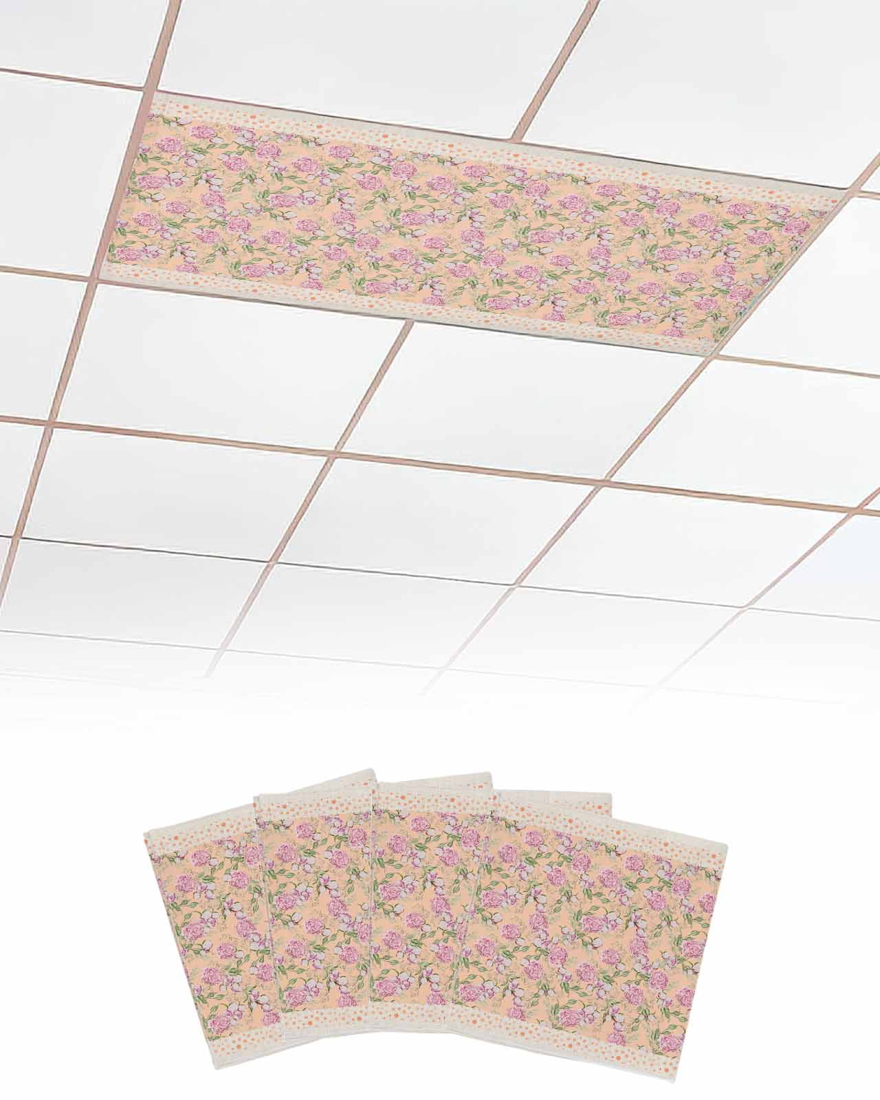 Fluorescent Light Covers for Ceiling Lights 4 Pack, Spring Floral ...