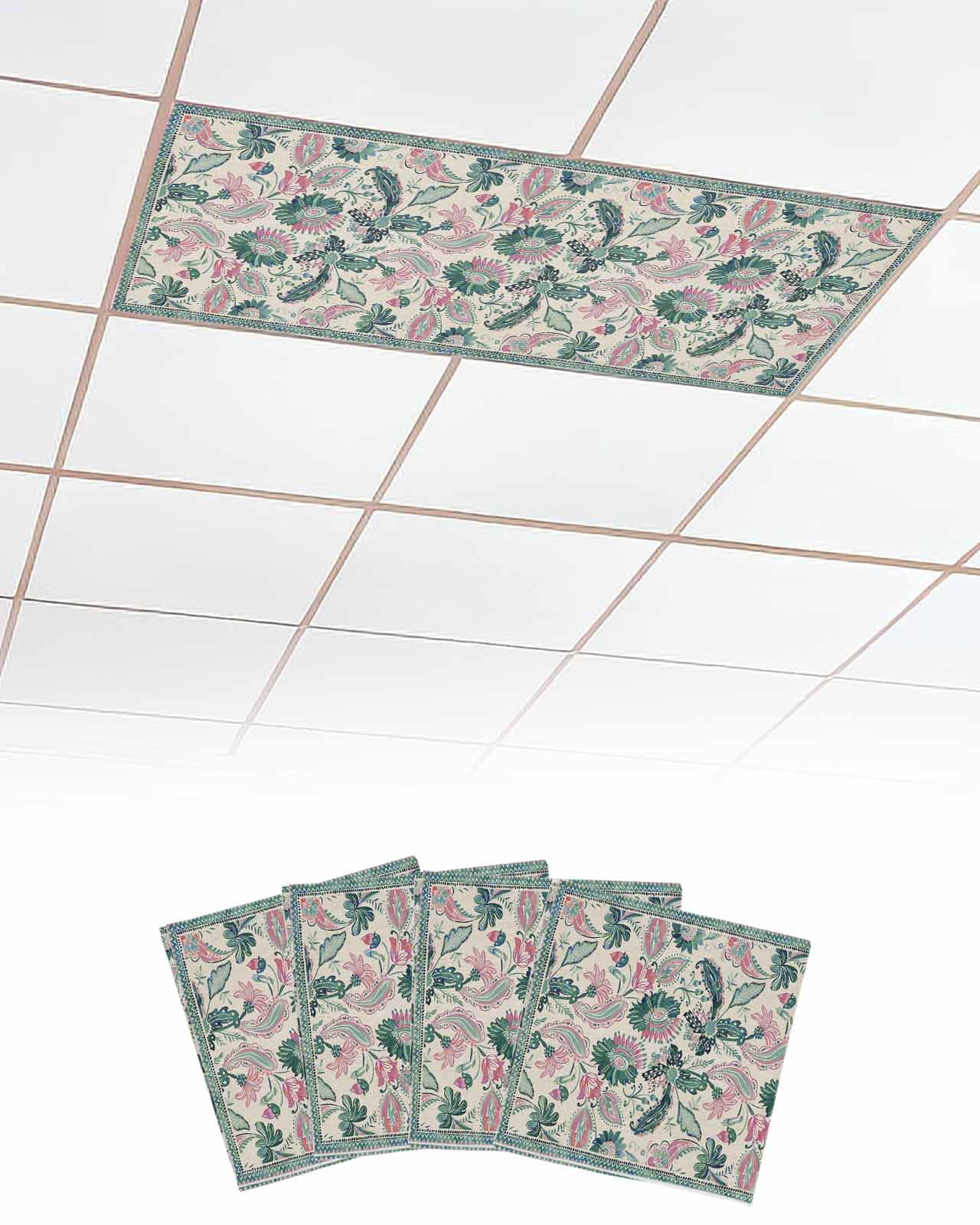 Fluorescent Light Covers for Ceiling Lights 4 Pack, Turquoise Pink ...