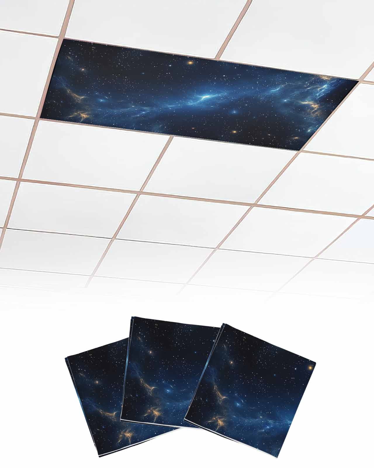 Fluorescent Light Covers for Ceiling Lights Classroom,3 Pack Magnetic ...