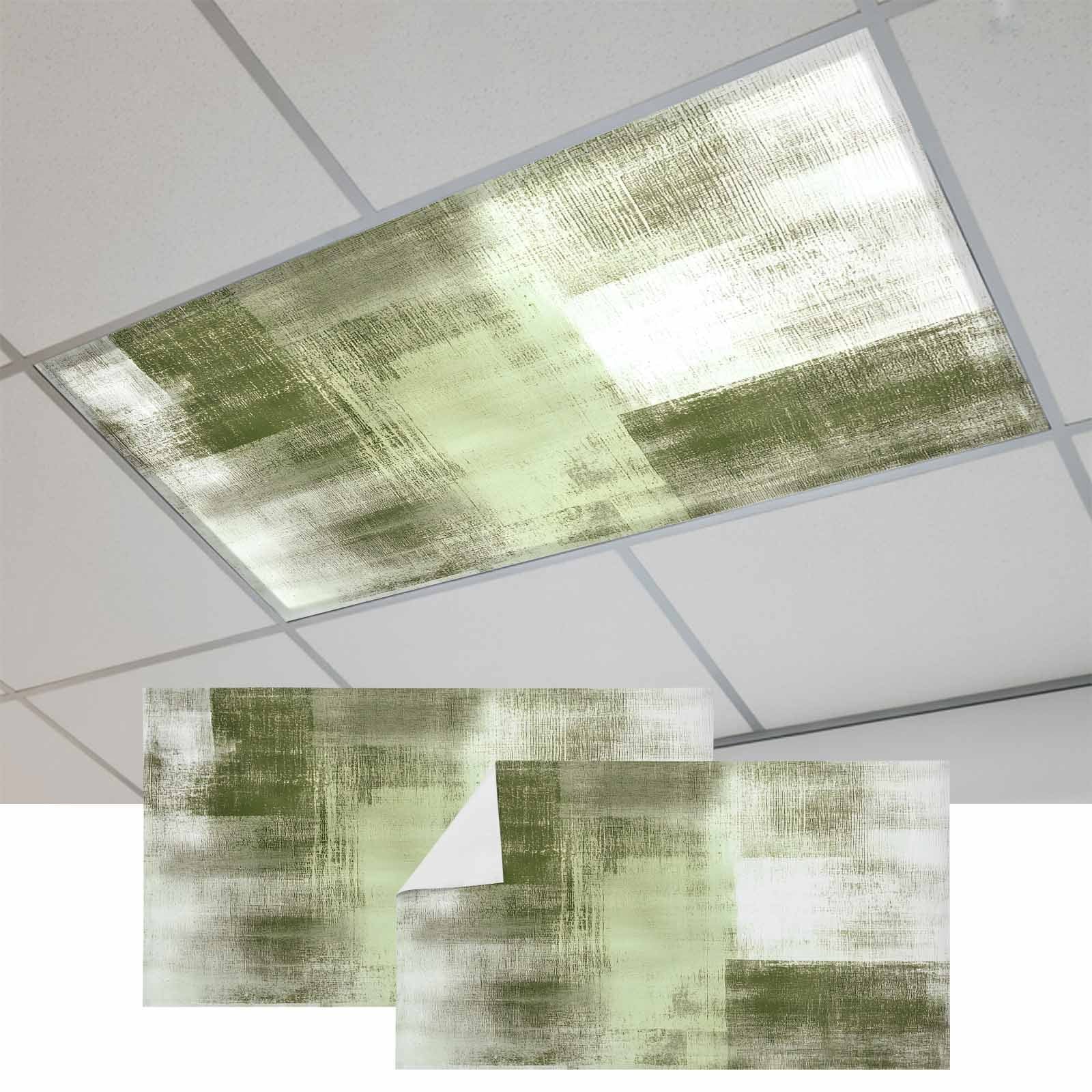 Fluorescent Light Covers for Ceiling Lights Classroom, Abstract Sage ...