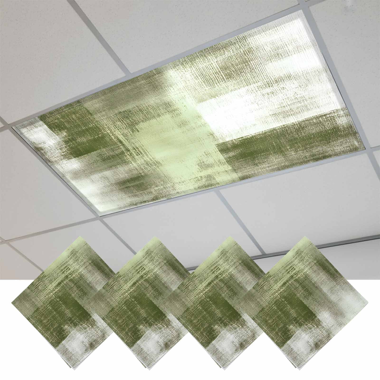 Fluorescent Light Covers for Ceiling Lights Classroom, Abstract Sage ...