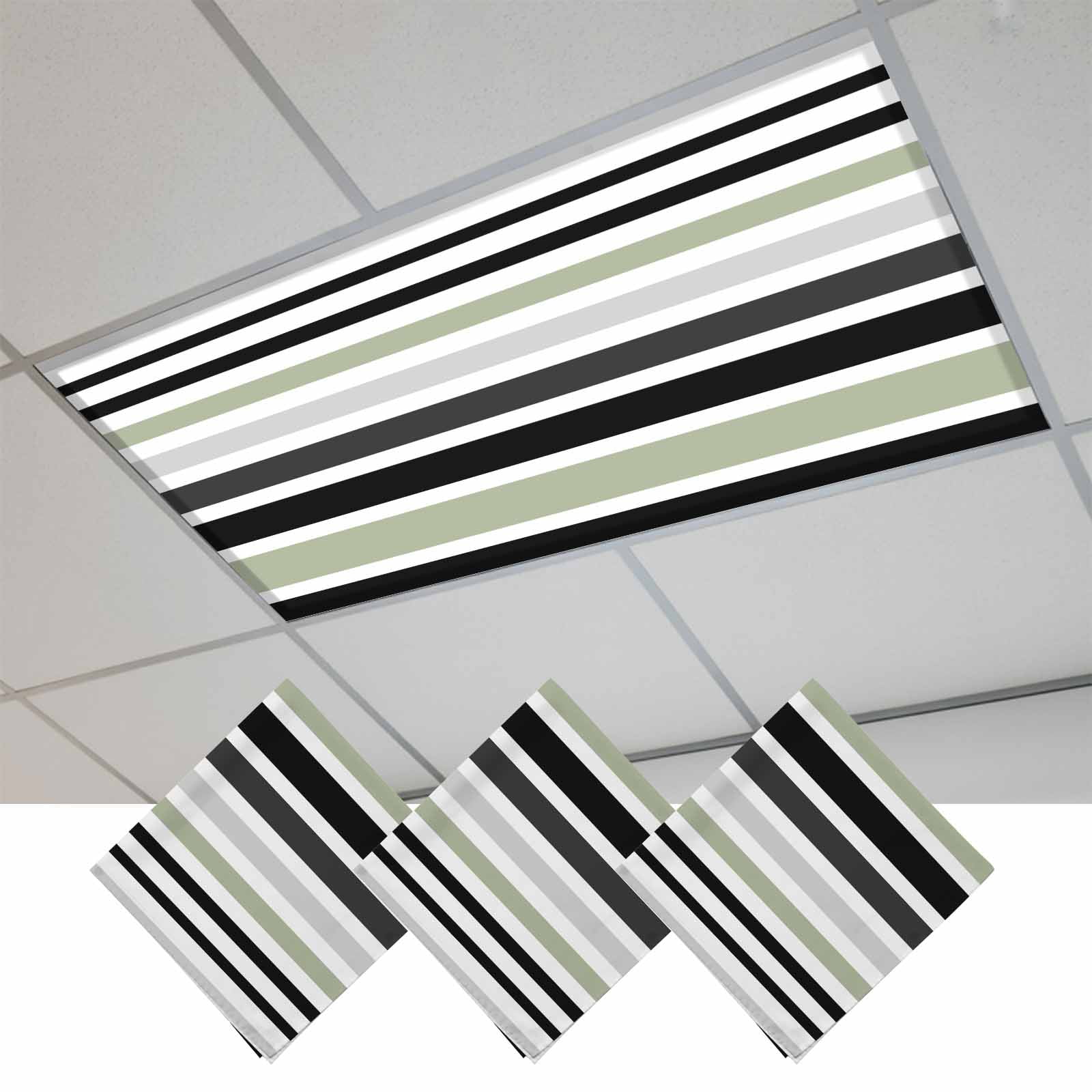 Fluorescent Light Covers for Ceiling Lights Classroom, Abstract Striped ...