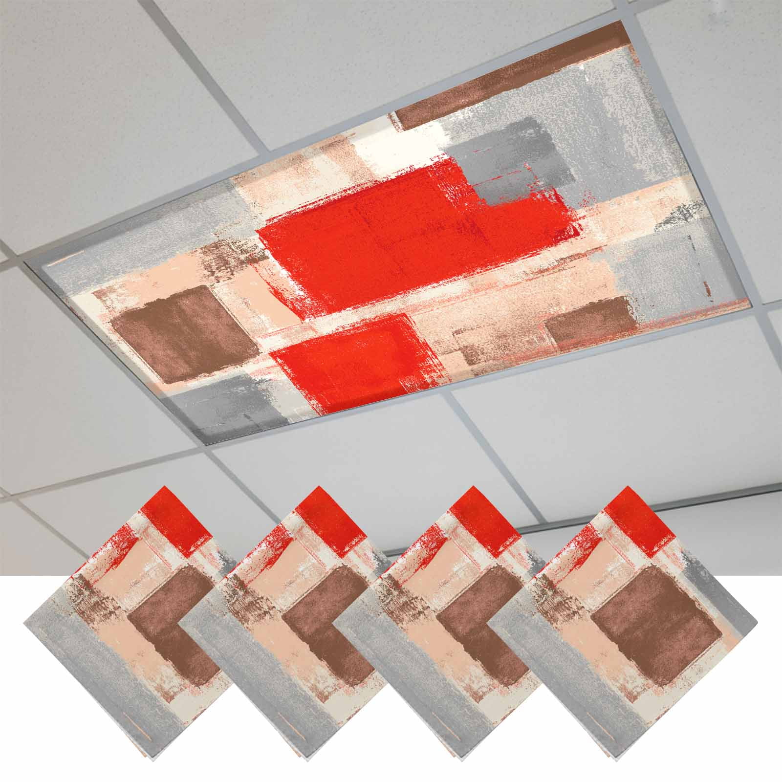 Fluorescent Light Covers for Ceiling Lights Classroom, Abstract Vintage ...