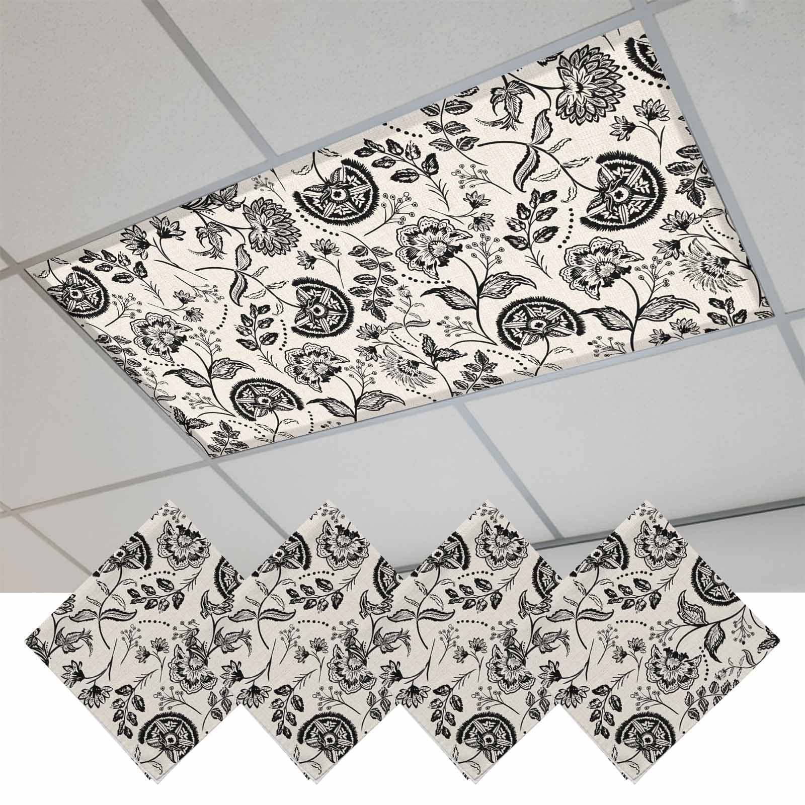 Fluorescent Light Covers for Ceiling Lights Classroom, Black ...