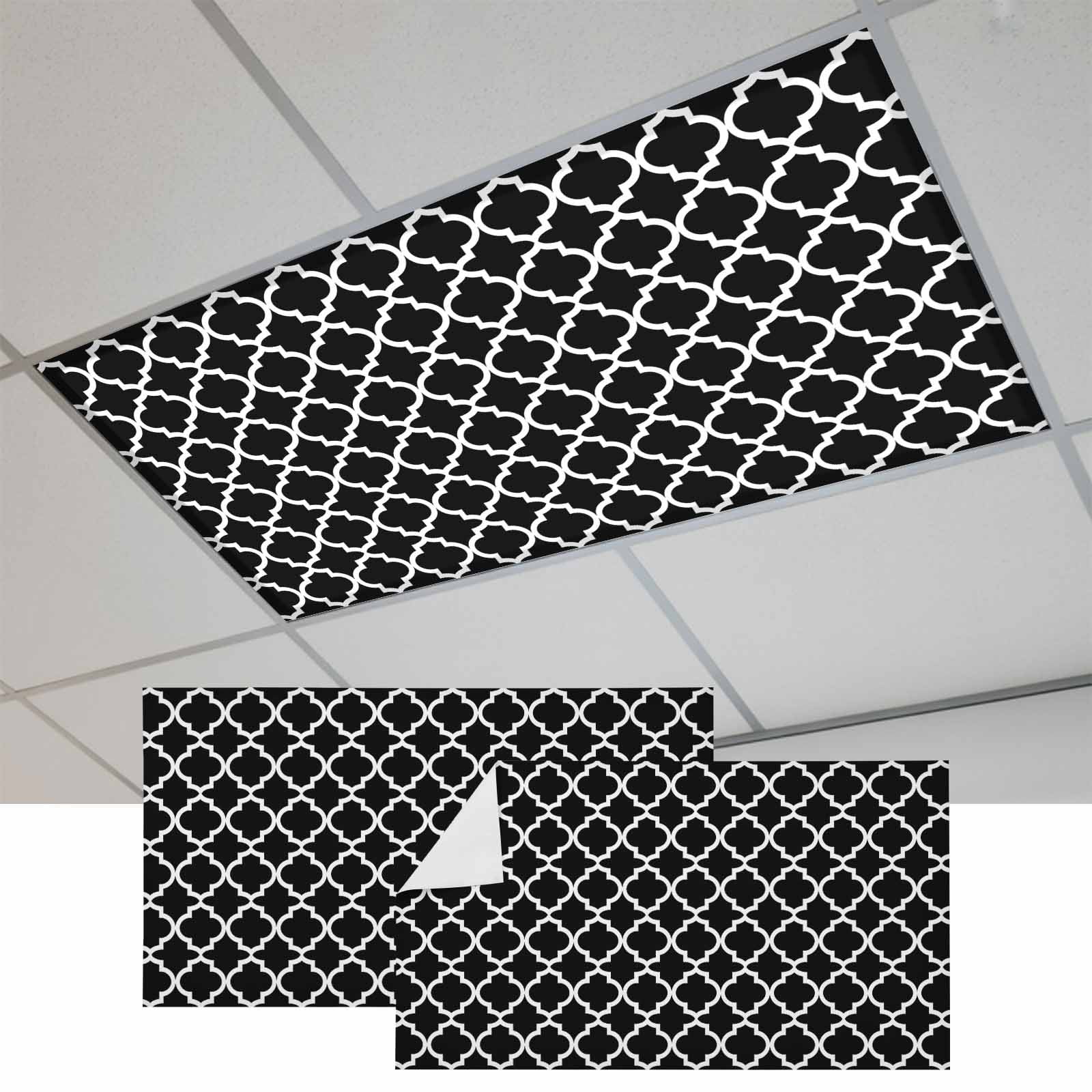 Fluorescent Light Covers for Ceiling Lights Classroom, Black White ...