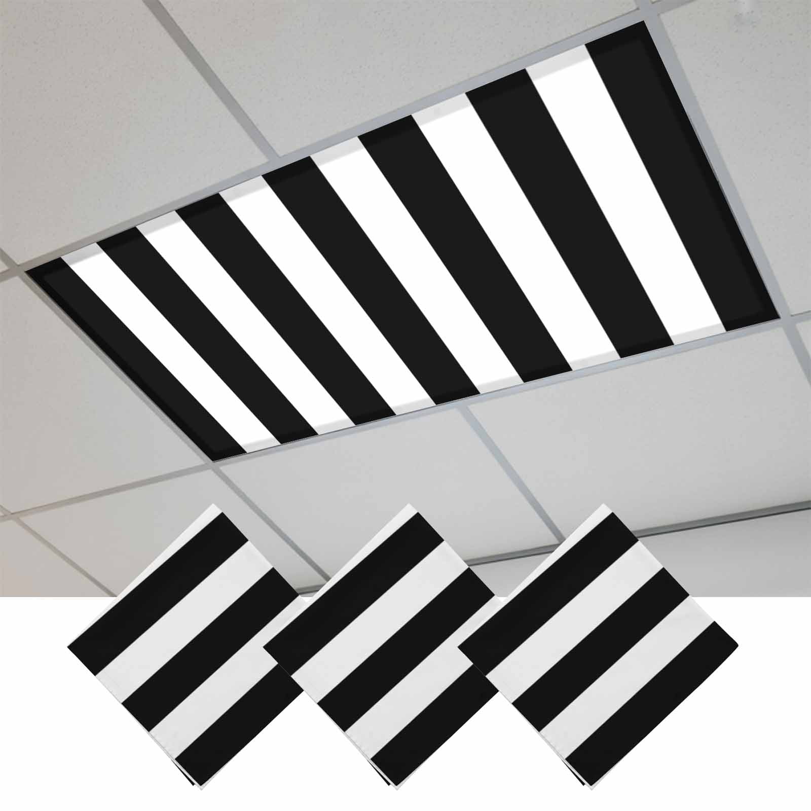 Fluorescent Light Covers for Ceiling Lights Classroom, Black and White ...