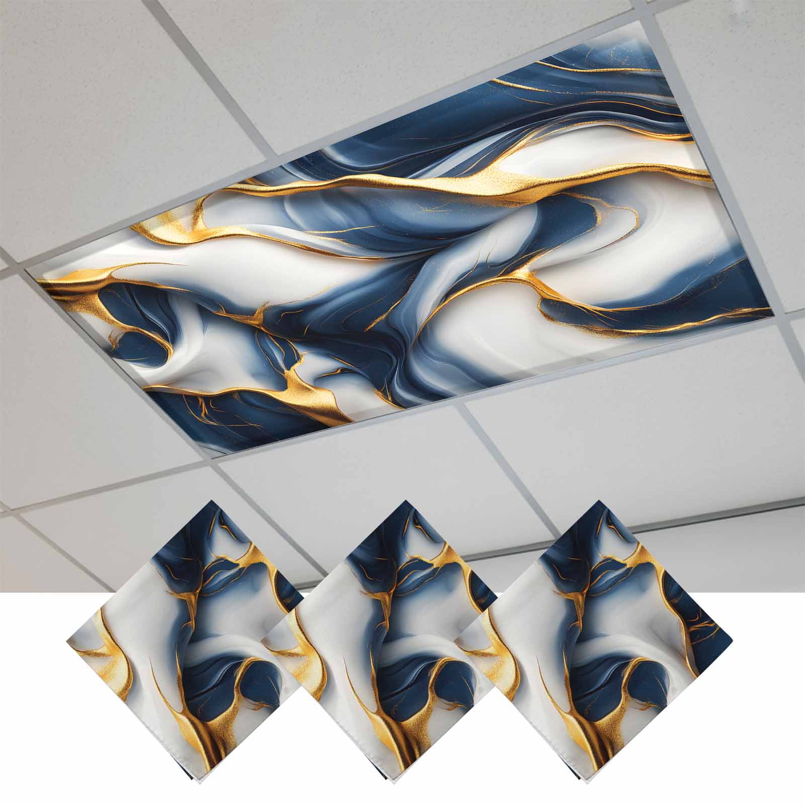 Fluorescent Light Covers for Ceiling Lights Classroom, Blue Gold ...