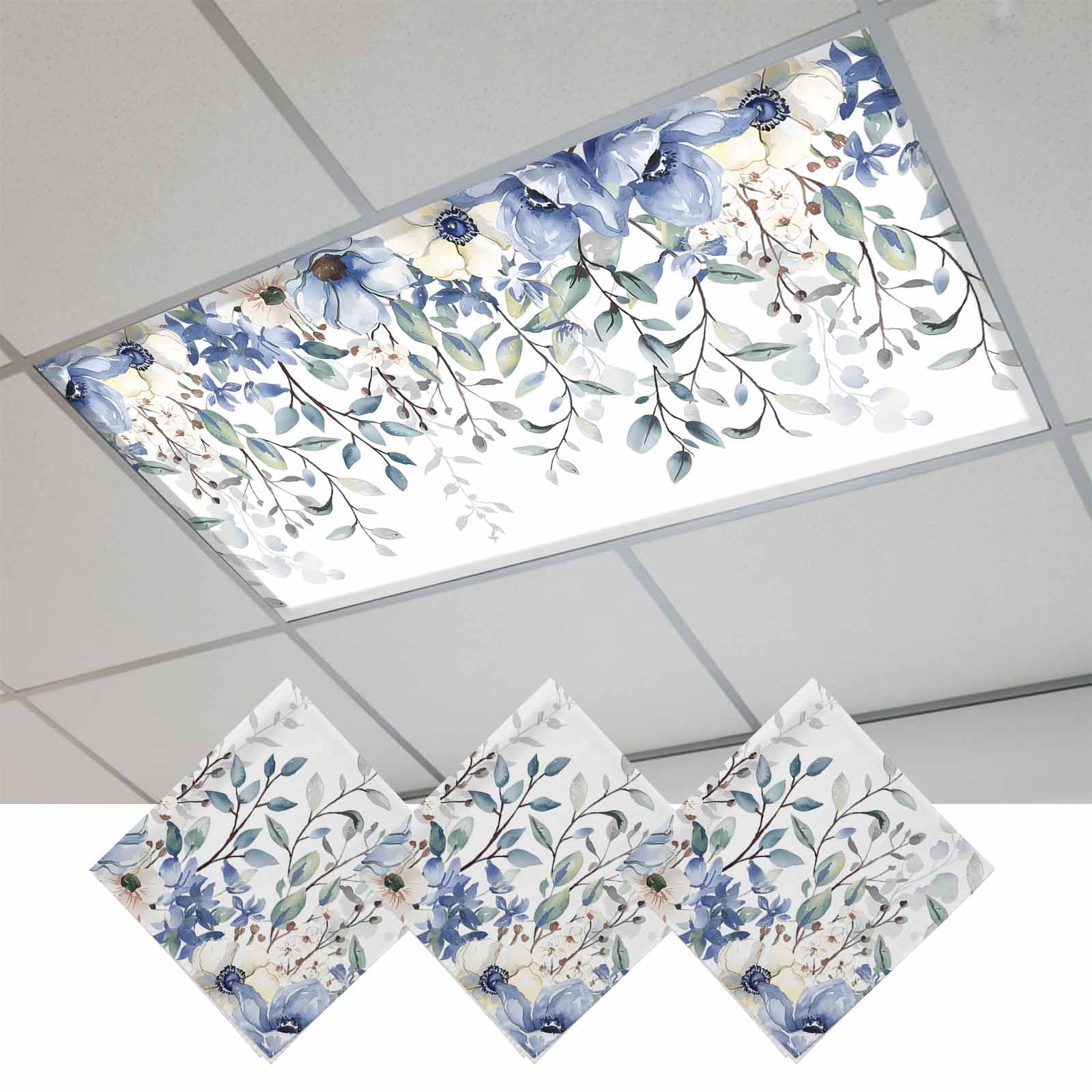 Fluorescent Light Covers for Ceiling Lights Classroom, Blue Rustic ...
