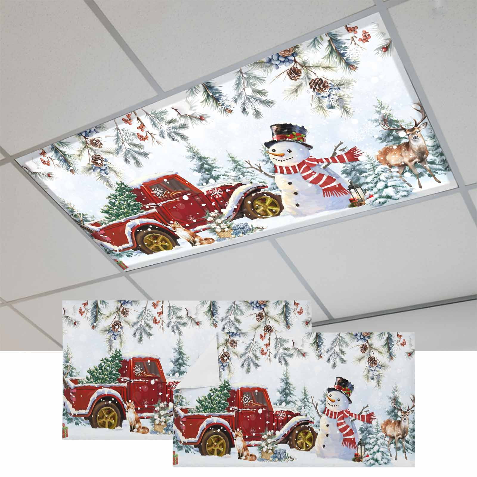 Fluorescent Light Covers for Ceiling Lights Classroom, Blue Snowmen ...