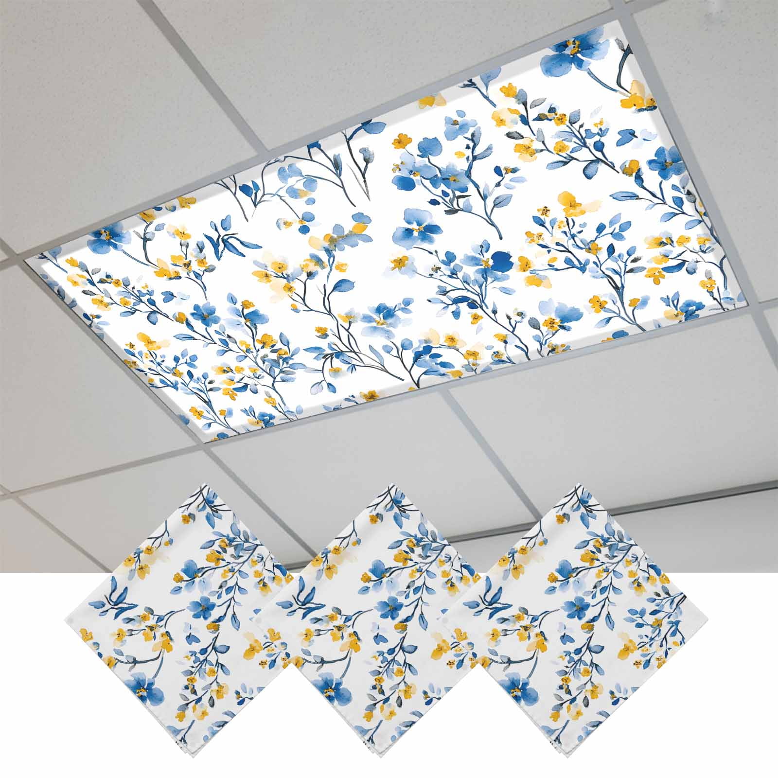 Fluorescent Light Covers for Ceiling Lights Classroom, Blue Yellow ...