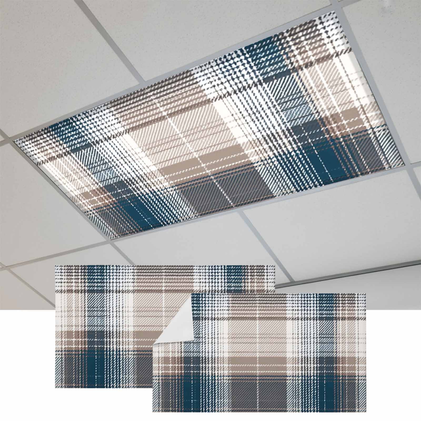 Fluorescent Light Covers for Ceiling Lights Classroom, Brown Blue ...