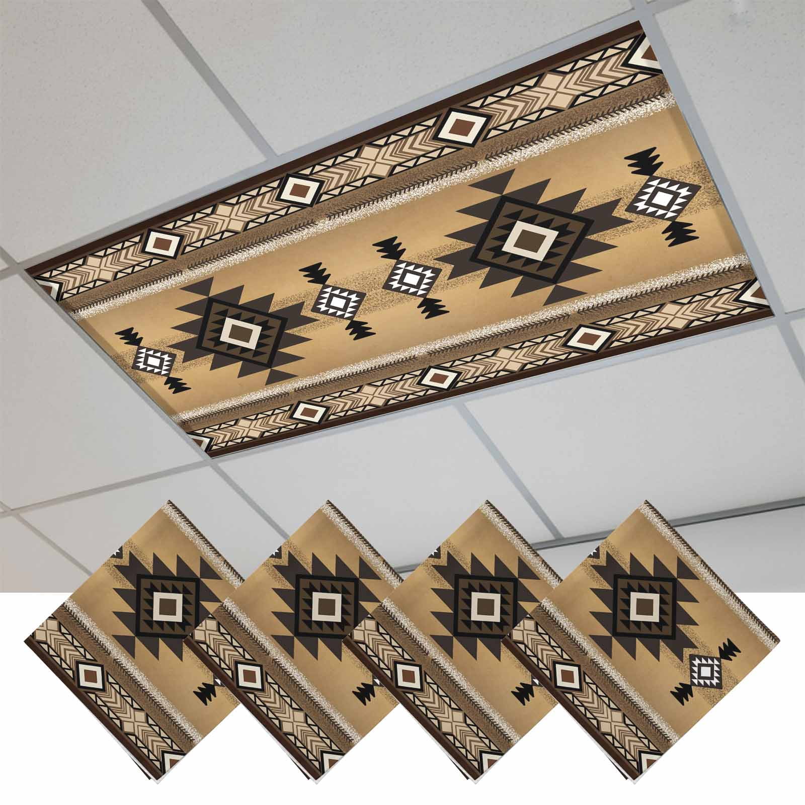 Fluorescent Light Covers for Ceiling Lights Classroom, Brown Southwest ...