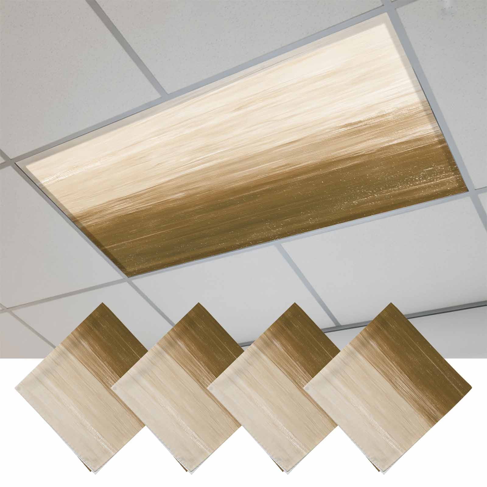 Fluorescent Light Covers for Ceiling Lights Classroom, Brown White ...