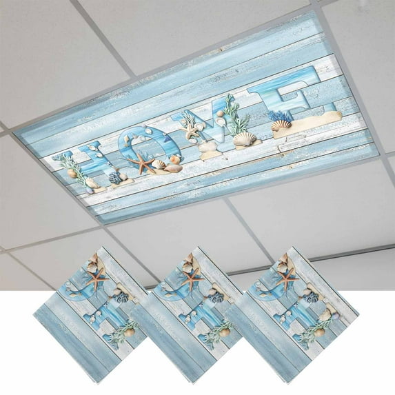 Fluorescent Light Covers for Ceiling Lights Classroom, Coastal Magnetic ...