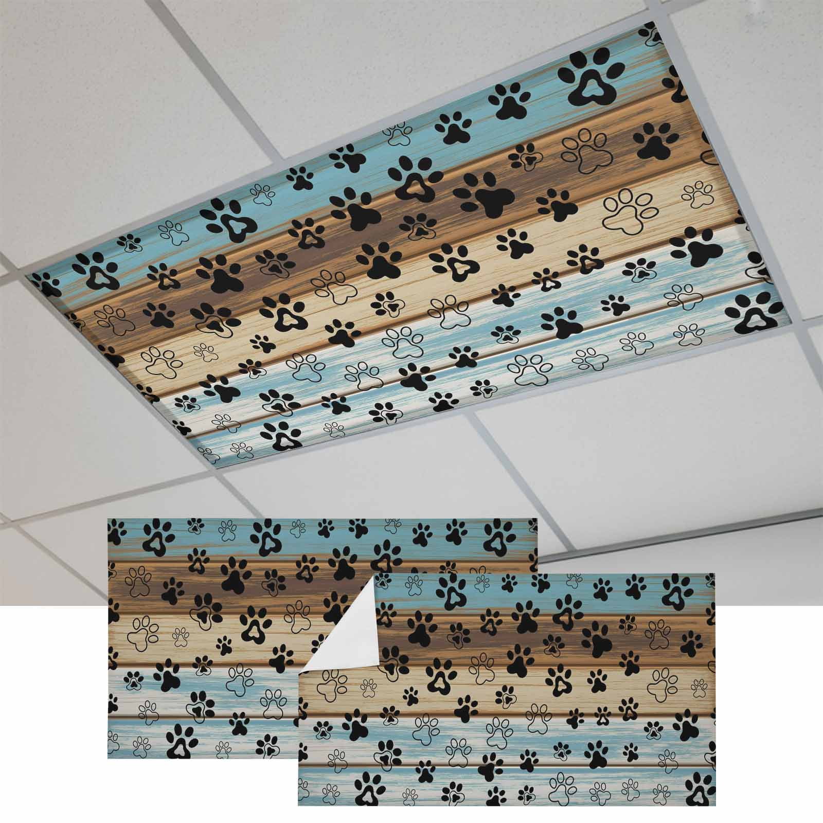 Fluorescent Light Covers for Ceiling Lights Classroom, Dog Claw Paw ...