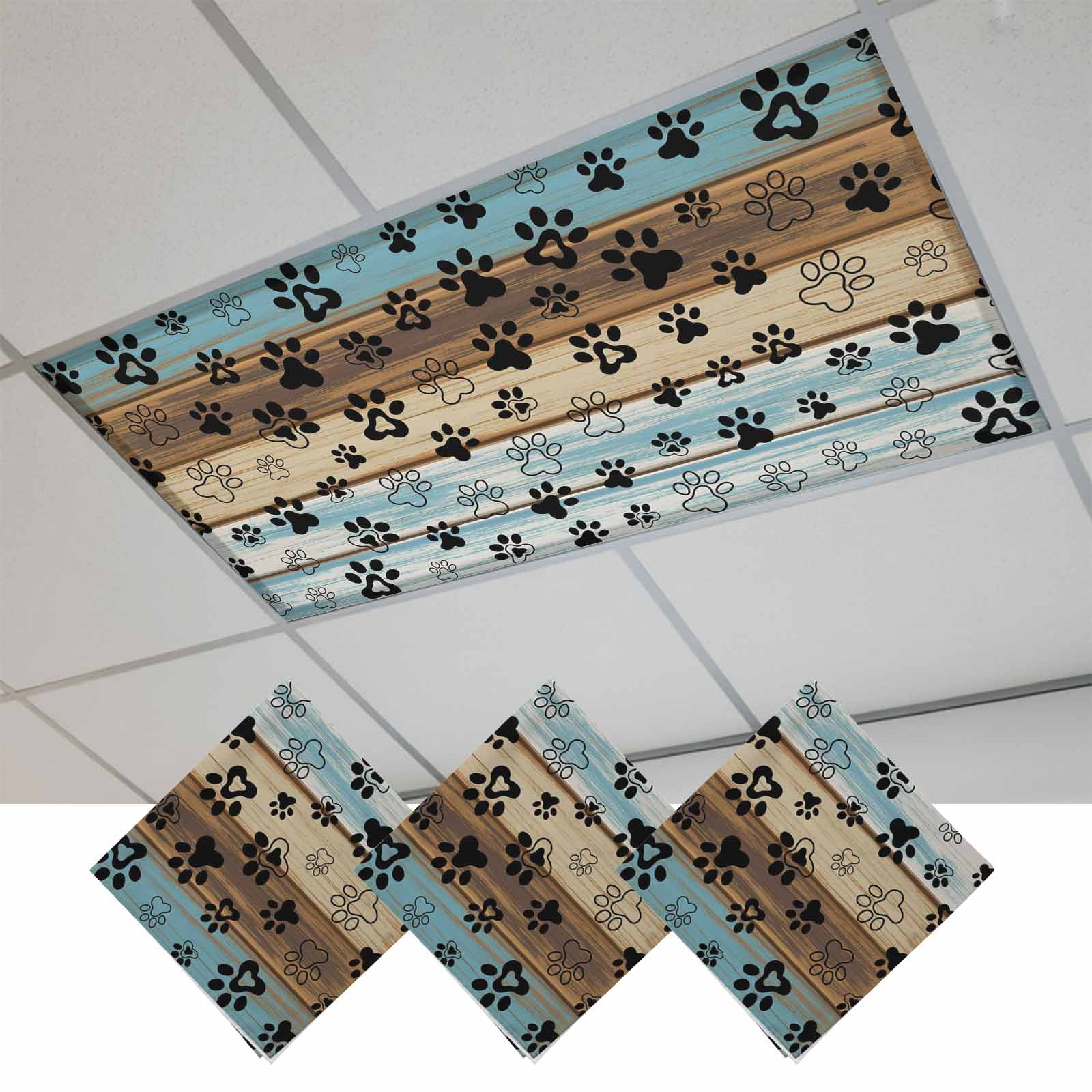 Fluorescent Light Covers for Ceiling Lights Classroom, Dog Claw Paw ...