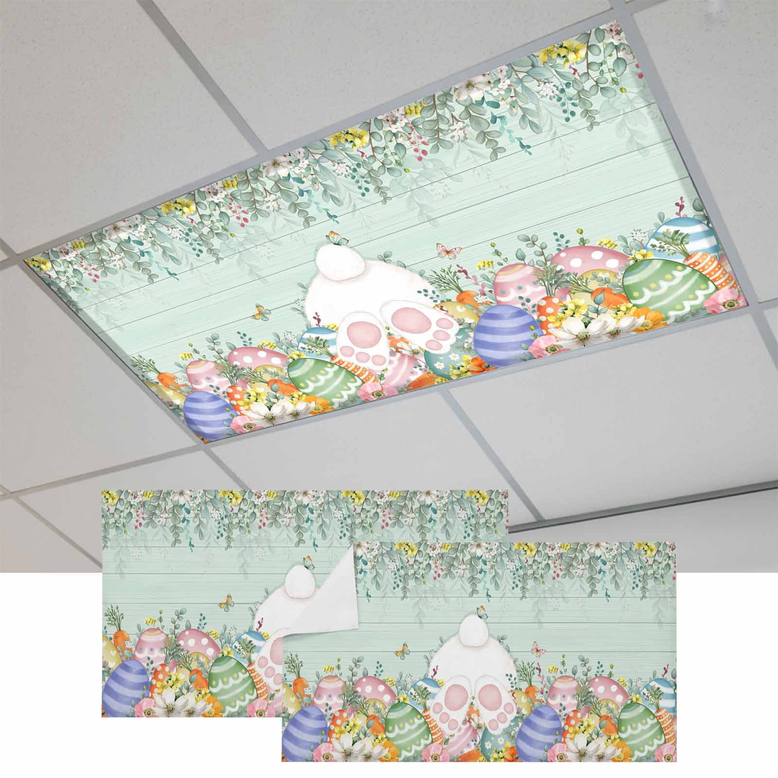 Fluorescent Light Covers for Ceiling Lights Classroom, Easter Bunny ...