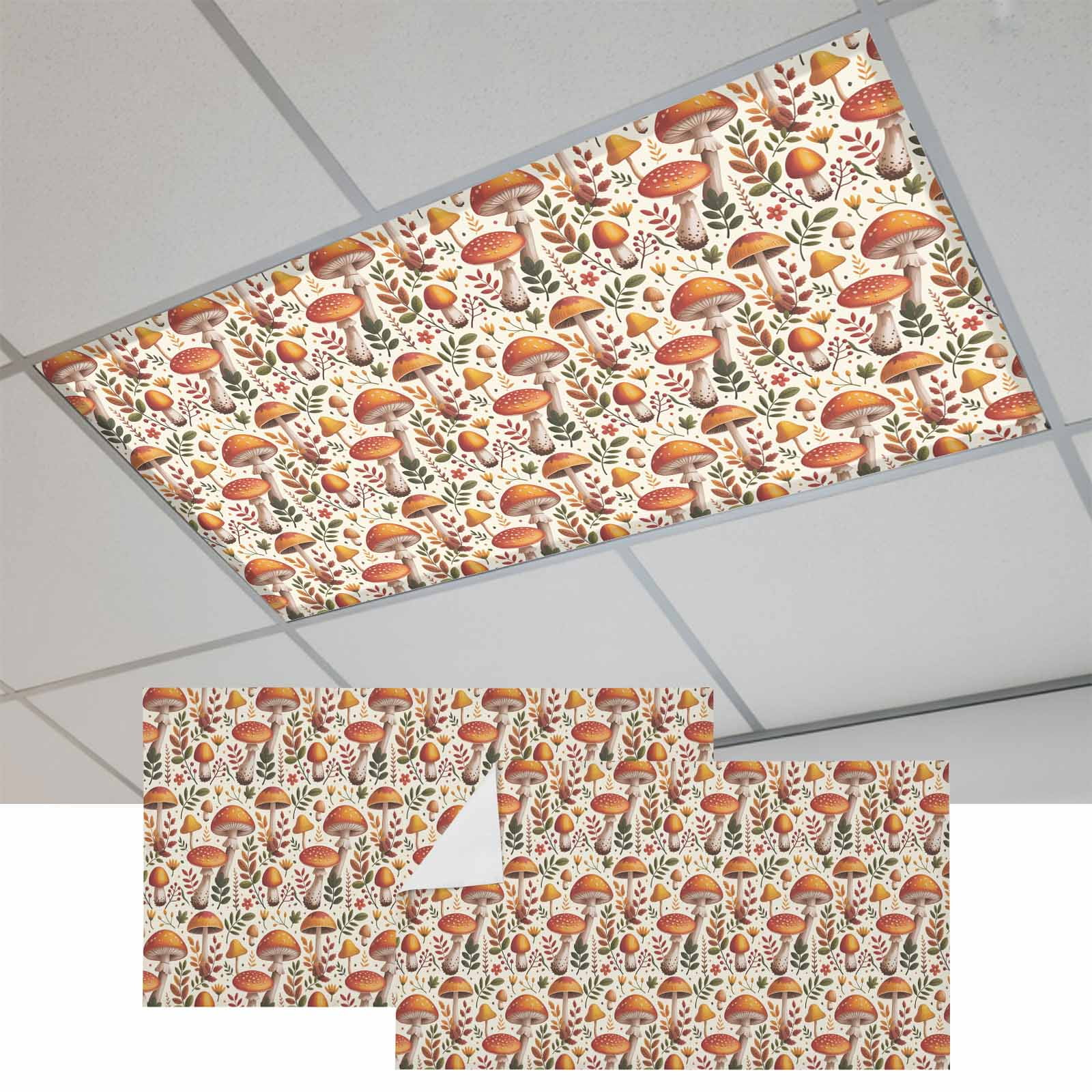 Fluorescent Light Covers for Ceiling Lights Classroom, Fall Mushroom ...