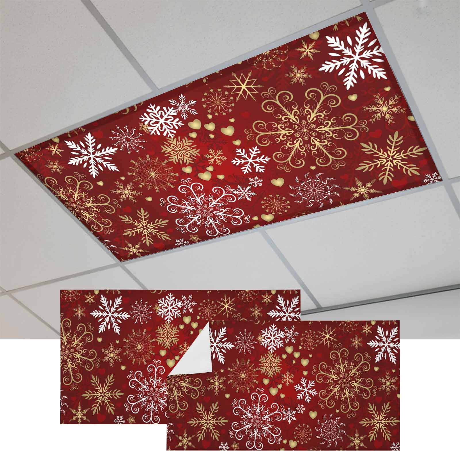 Fluorescent Light Covers for Ceiling Lights Classroom, Gold White ...
