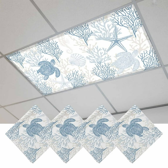 Fluorescent Light Covers for Ceiling Lights Classroom, Light Blue Gray ...