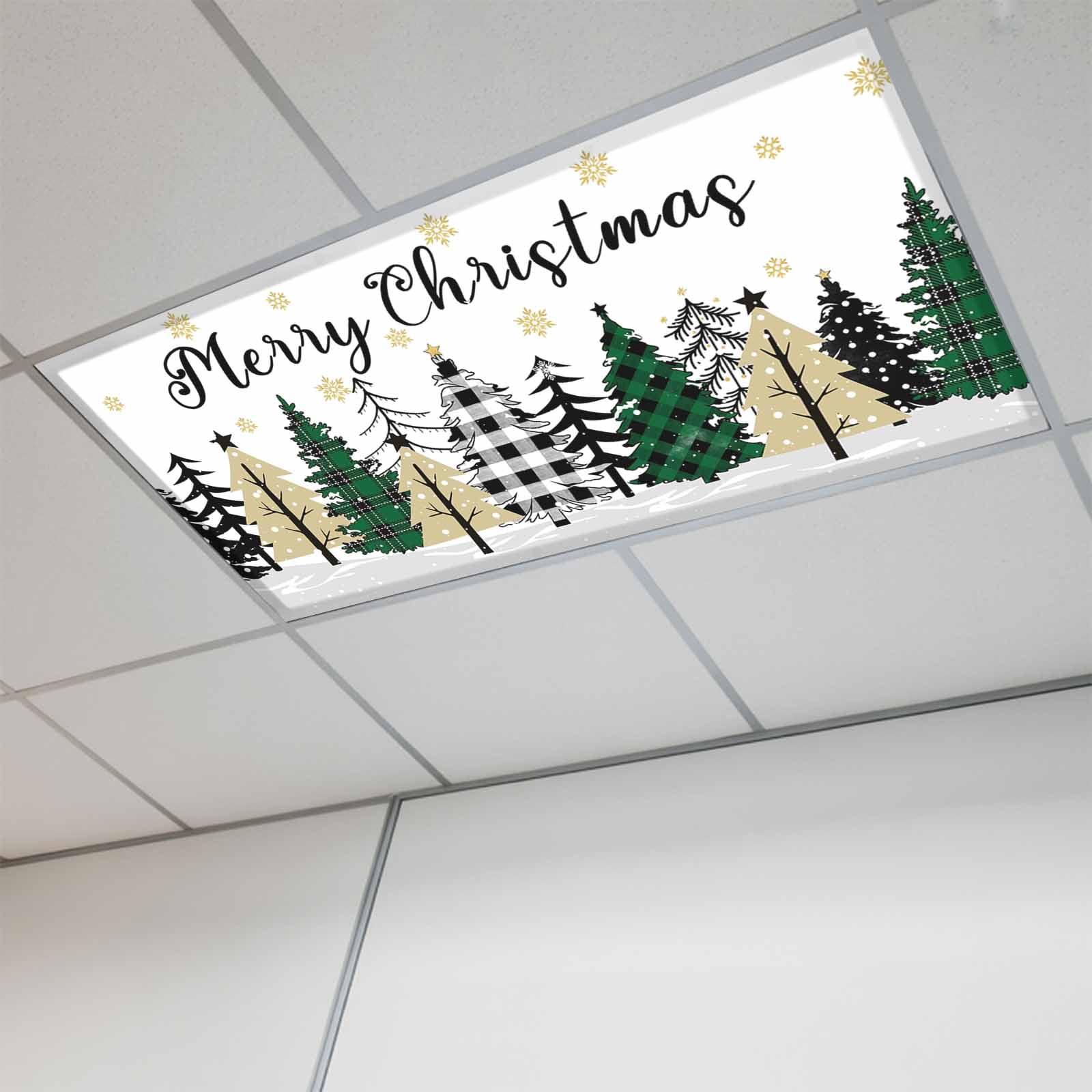Fluorescent Light Covers for Ceiling Lights Classroom, Merry Christmas ...