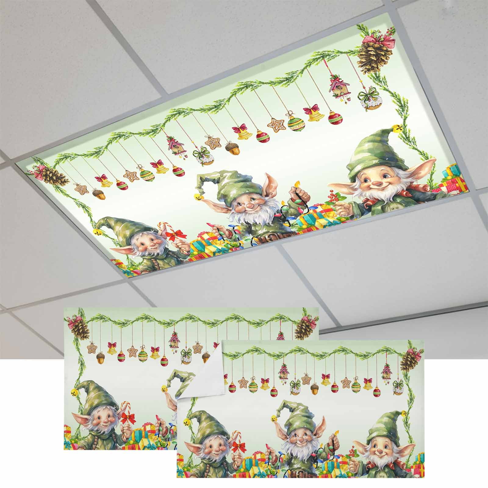 Fluorescent Light Covers for Ceiling Lights Classroom, Merry Christmas ...