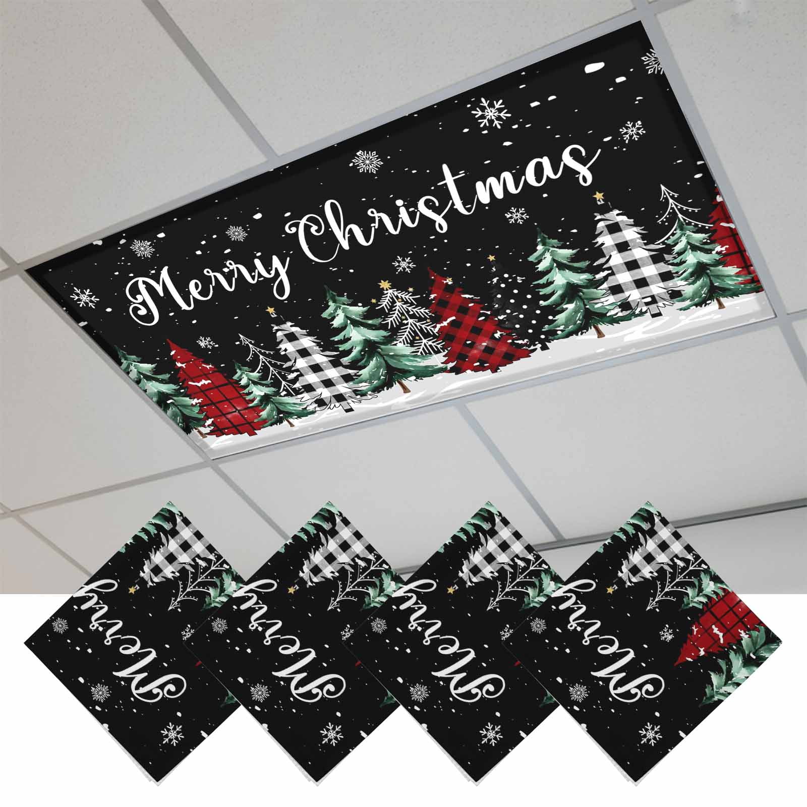 Fluorescent Light Covers for Ceiling Lights Classroom, Merry Christmas ...
