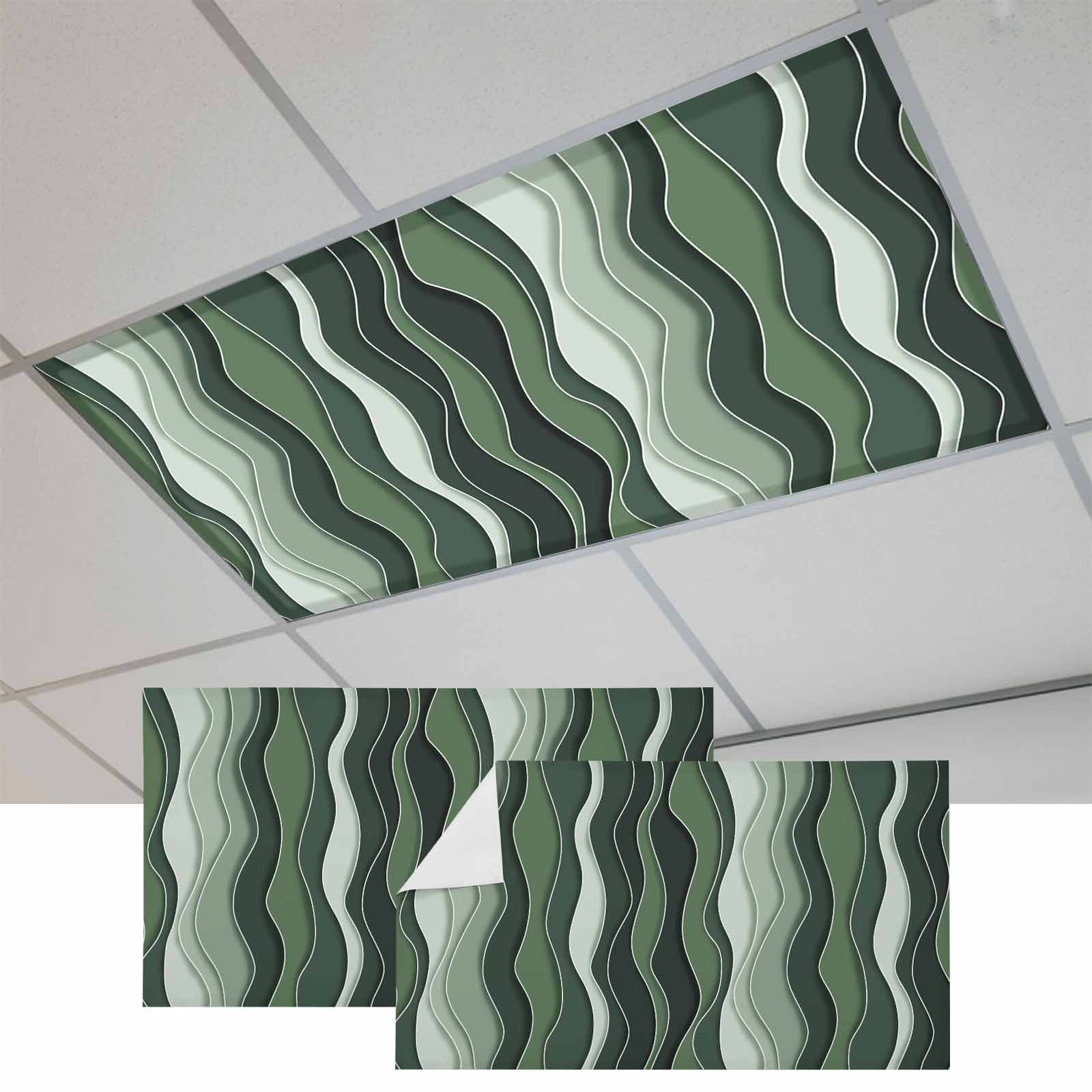 Fluorescent Light Covers for Ceiling Lights Classroom, Ombre Sage Green ...