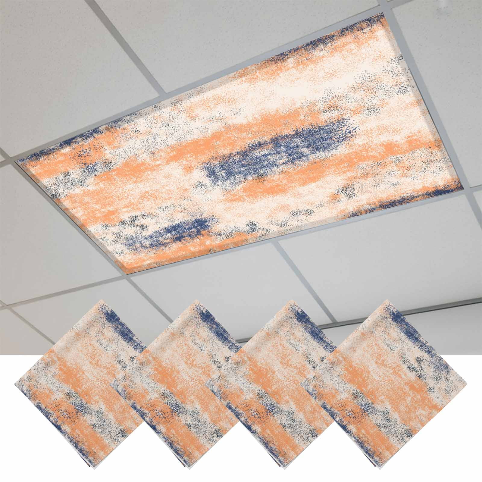 Fluorescent Light Covers for Ceiling Lights Classroom, Orange Abstract ...