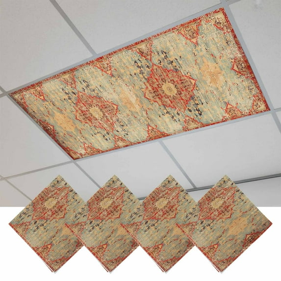 Fluorescent Light Covers for Ceiling Lights Classroom, Orange Blue Boho ...