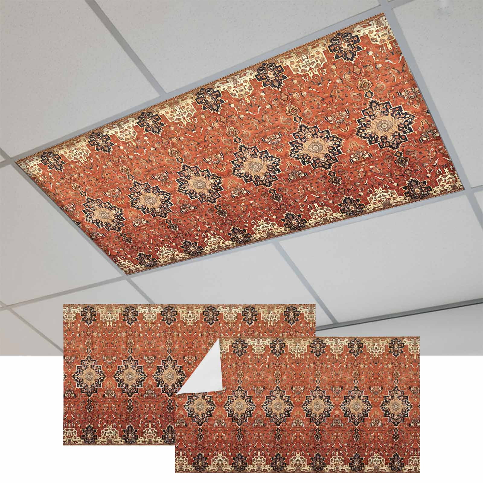 Fluorescent Light Covers for Ceiling Lights Classroom, Orange Boho ...