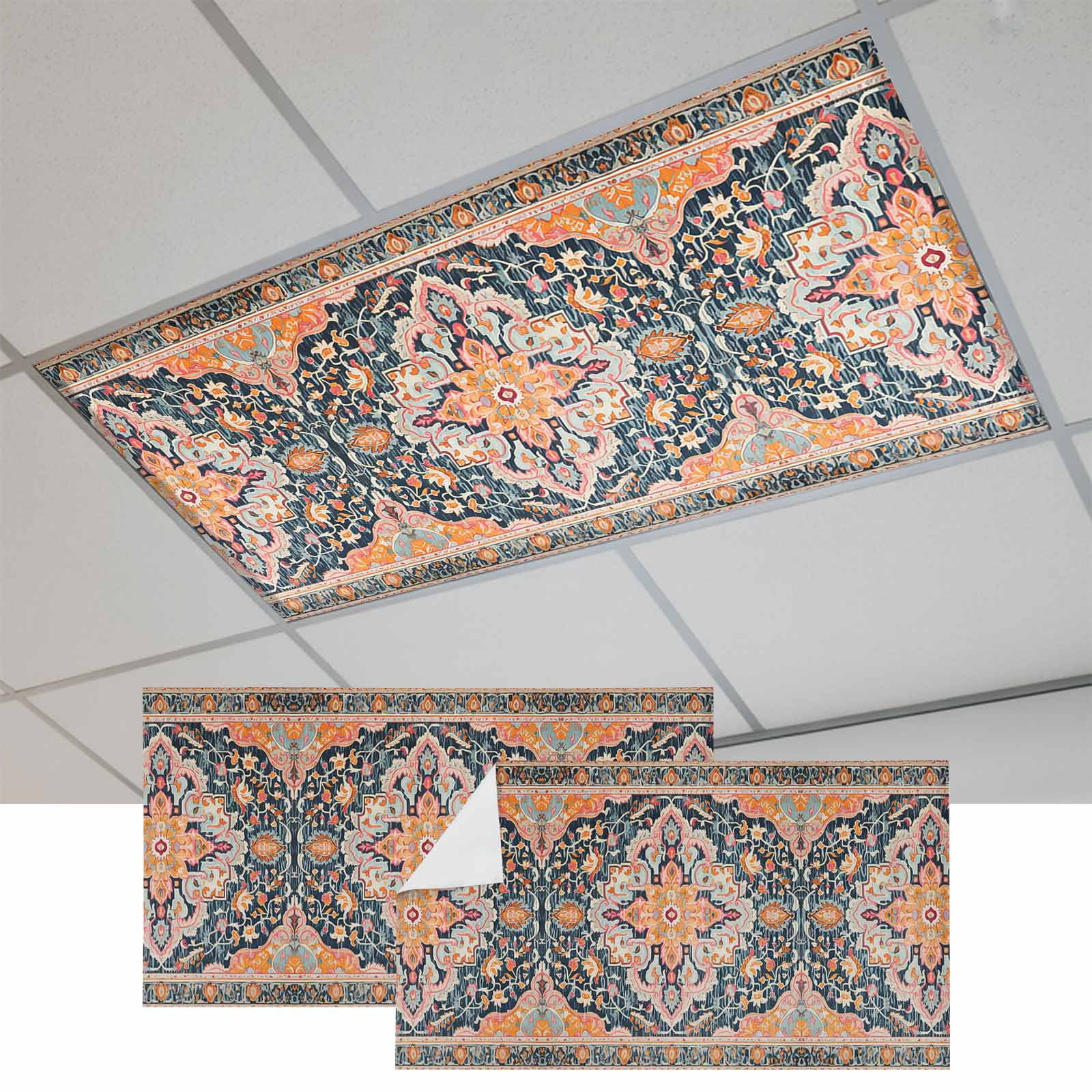 Fluorescent Light Covers for Ceiling Lights Classroom, Orange Boho ...