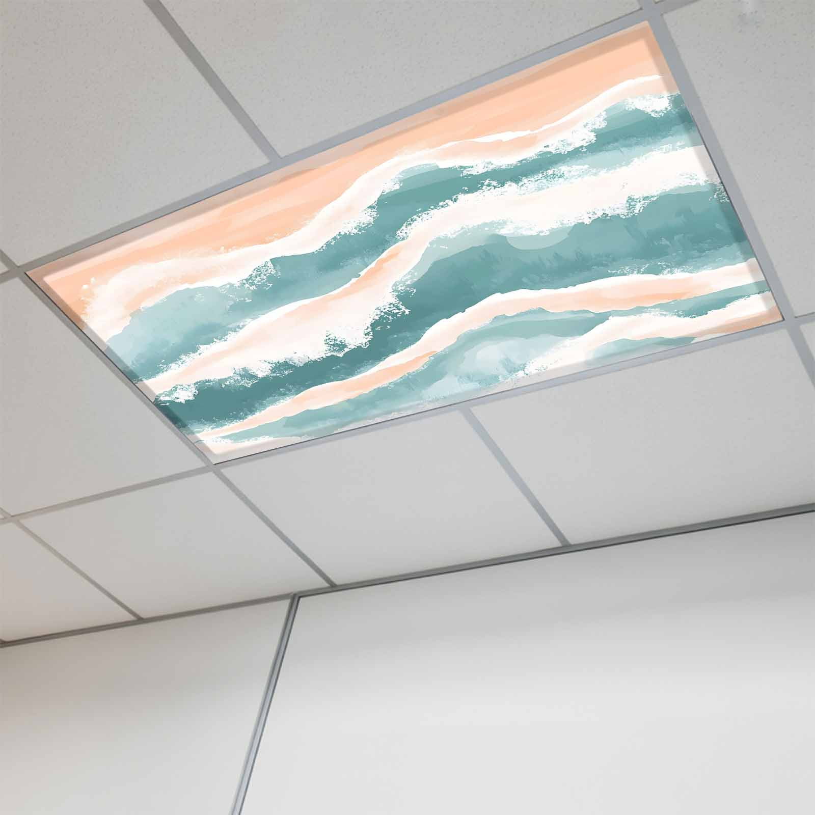 Fluorescent Light Covers for Ceiling Lights Classroom, Pastel Teal ...