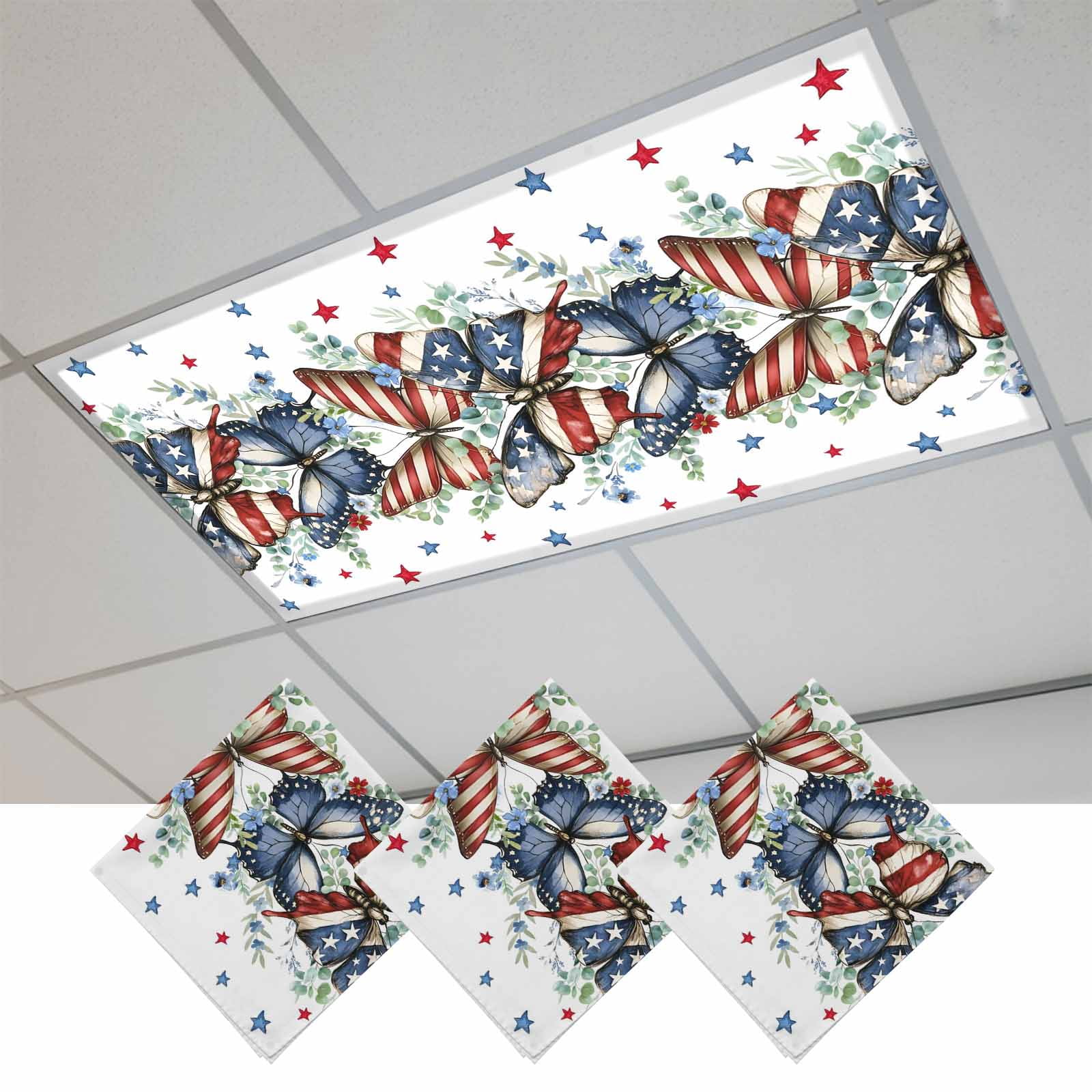 Fluorescent Light Covers for Ceiling Lights Classroom, Patriotic ...