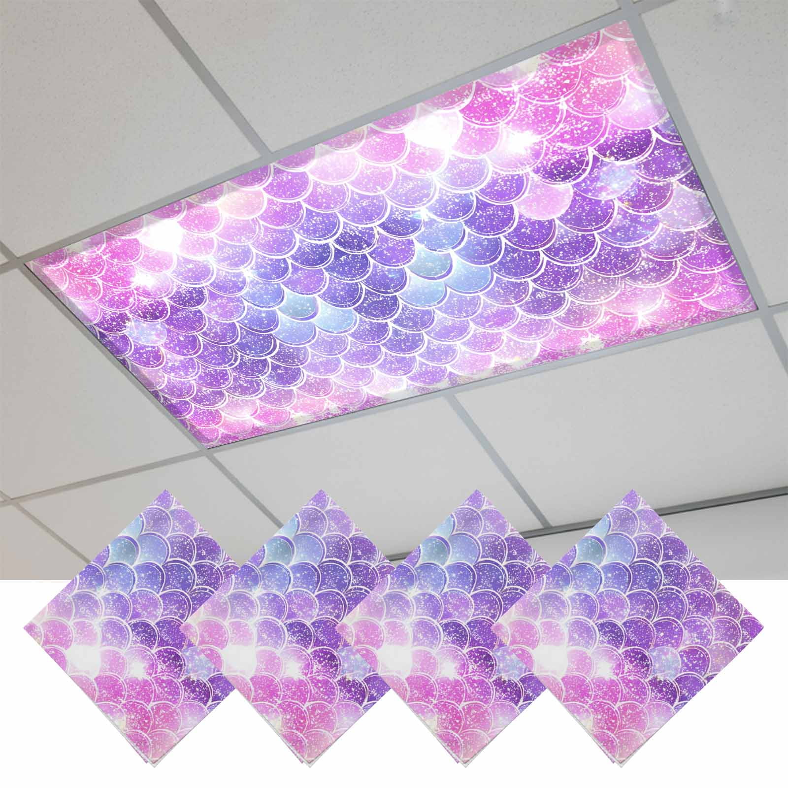 Fluorescent Light Covers for Ceiling Lights Classroom, Purple Pink ...