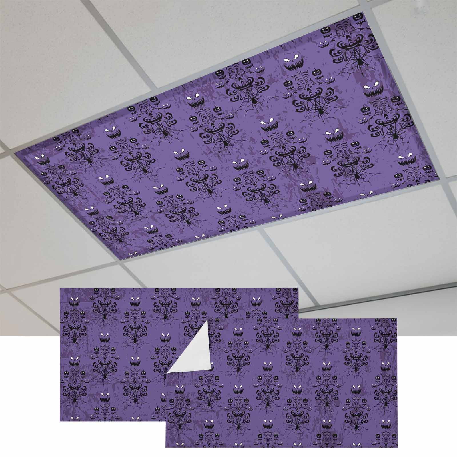 Fluorescent Light Covers for Ceiling Lights Classroom, Purple Spooky ...