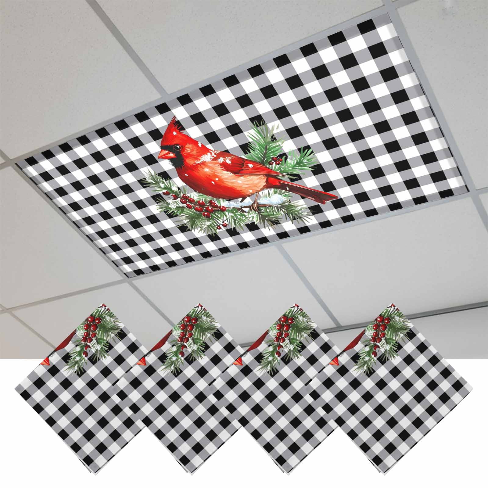 Fluorescent Light Covers for Ceiling Lights Classroom, Red Cardinal ...