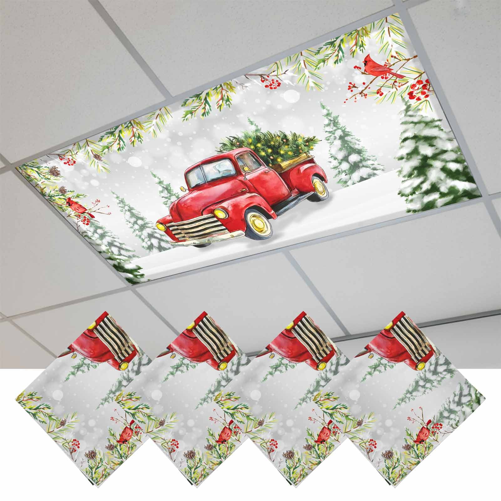 Fluorescent Light Covers for Ceiling Lights Classroom, Red Farm Truck ...