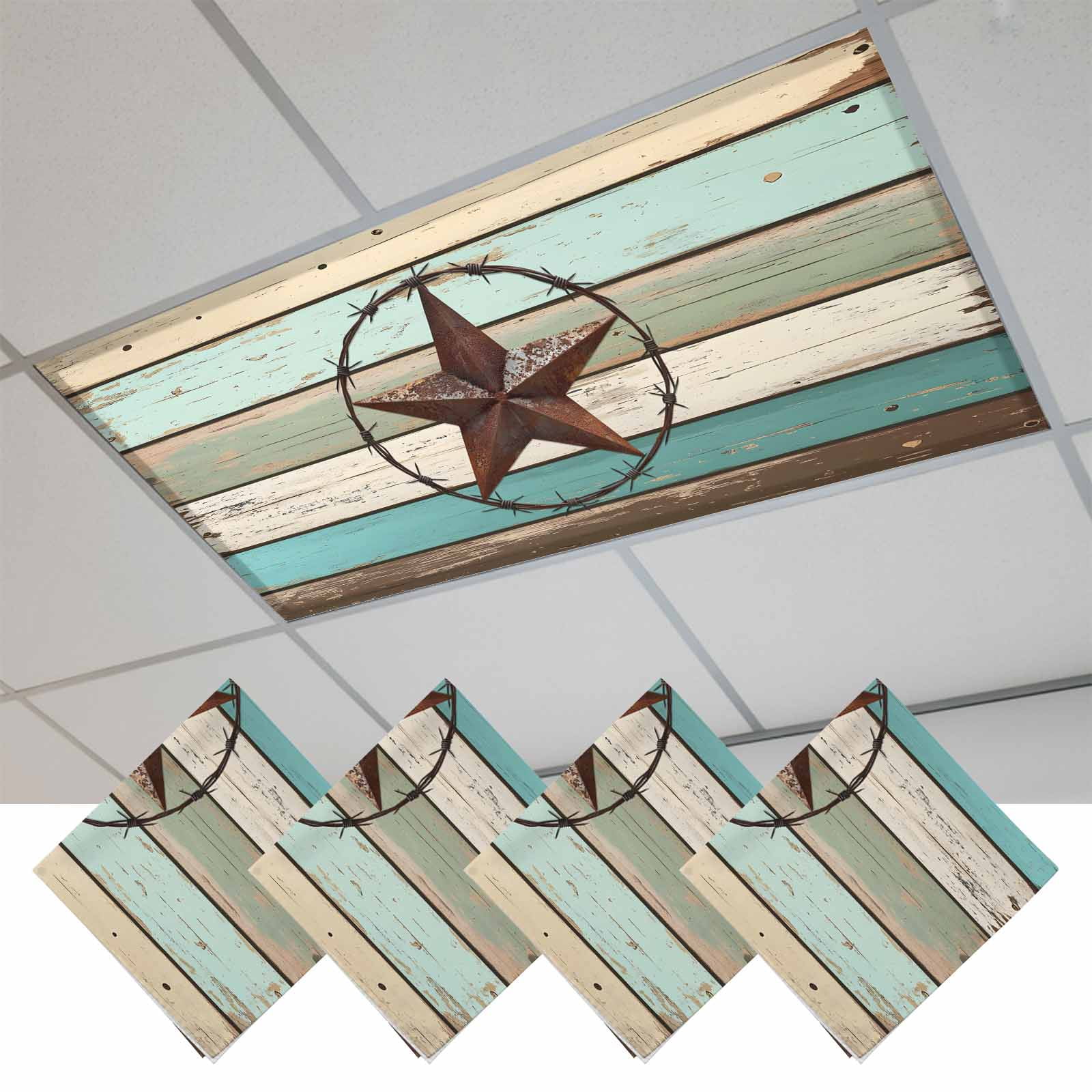 Fluorescent Light Covers for Ceiling Lights Classroom, Retro Farmhouse ...