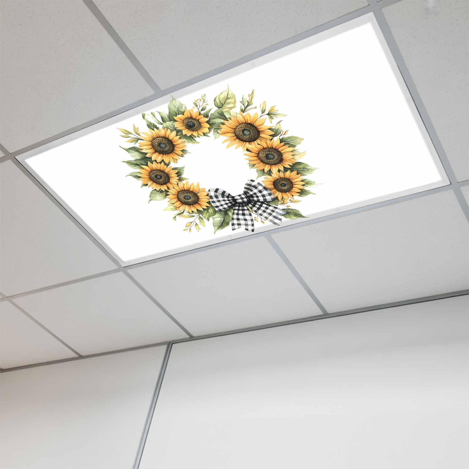 Fluorescent Light Covers for Ceiling Lights Classroom, Retro Sunflower ...