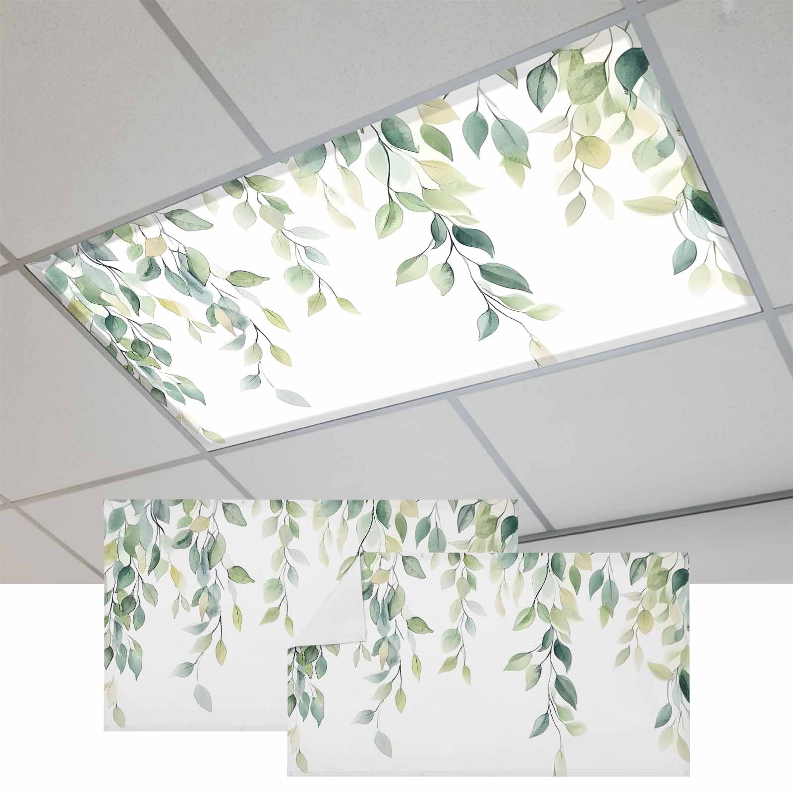 Fluorescent Light Covers for Ceiling Lights Classroom, Sage Green ...