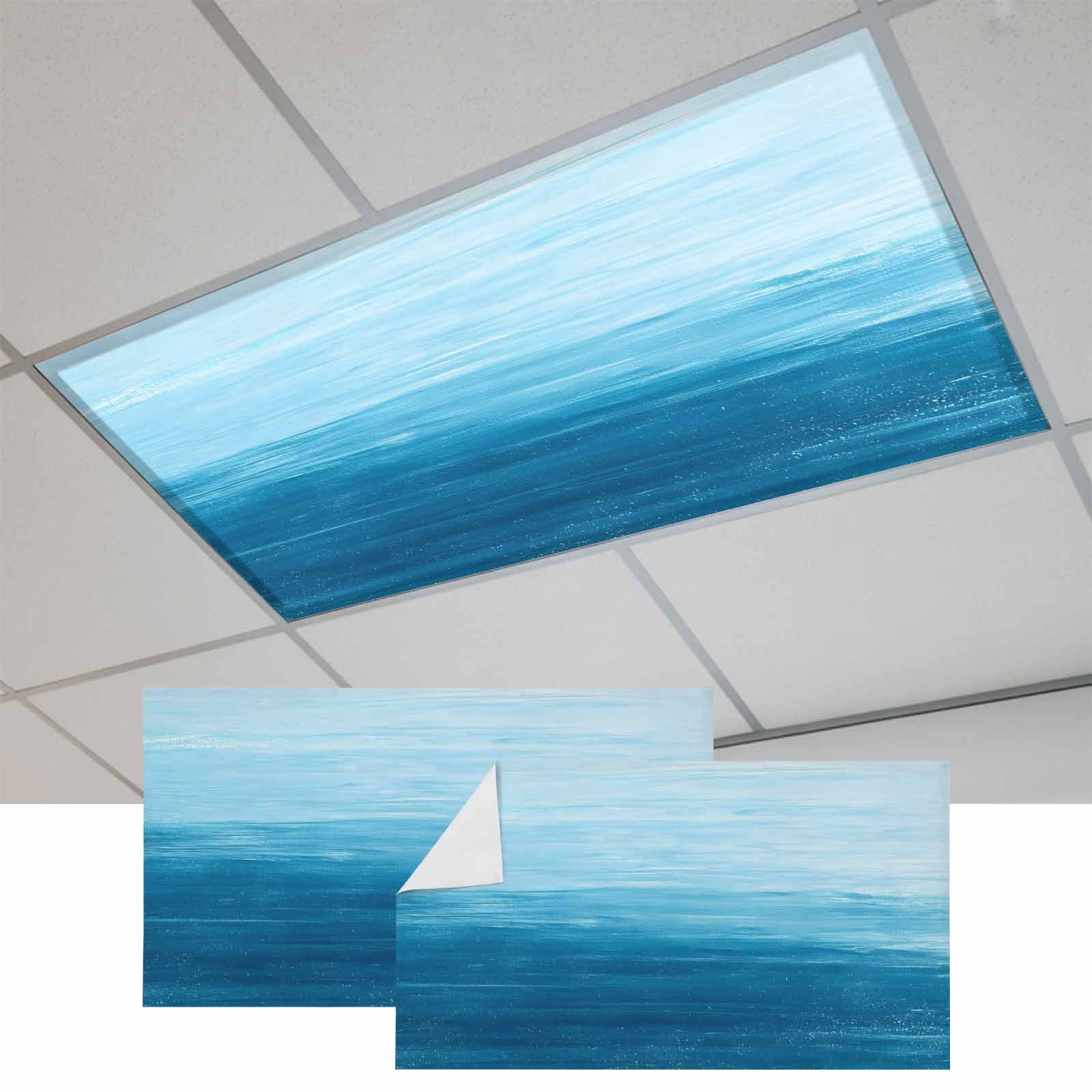 Fluorescent Light Covers for Ceiling Lights Classroom, Sky Blue White ...